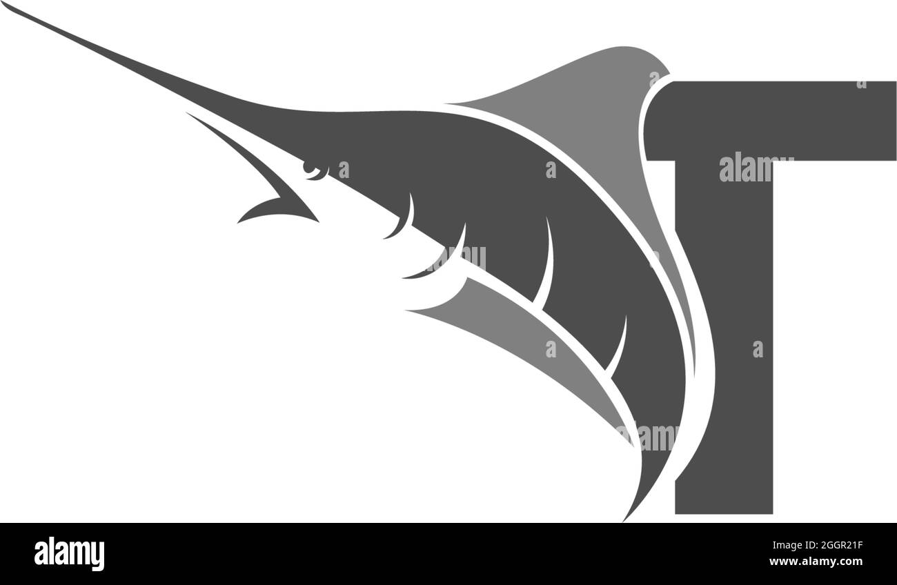 Letter T with ocean fish icon template vector Stock Vector Image & Art ...