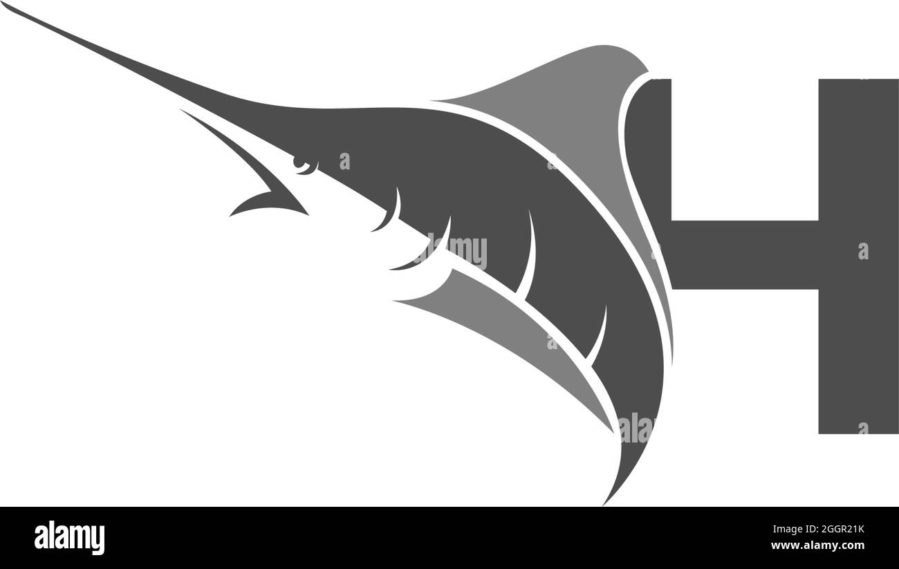 Letter H with ocean fish icon template vector Stock Vector Image & Art ...