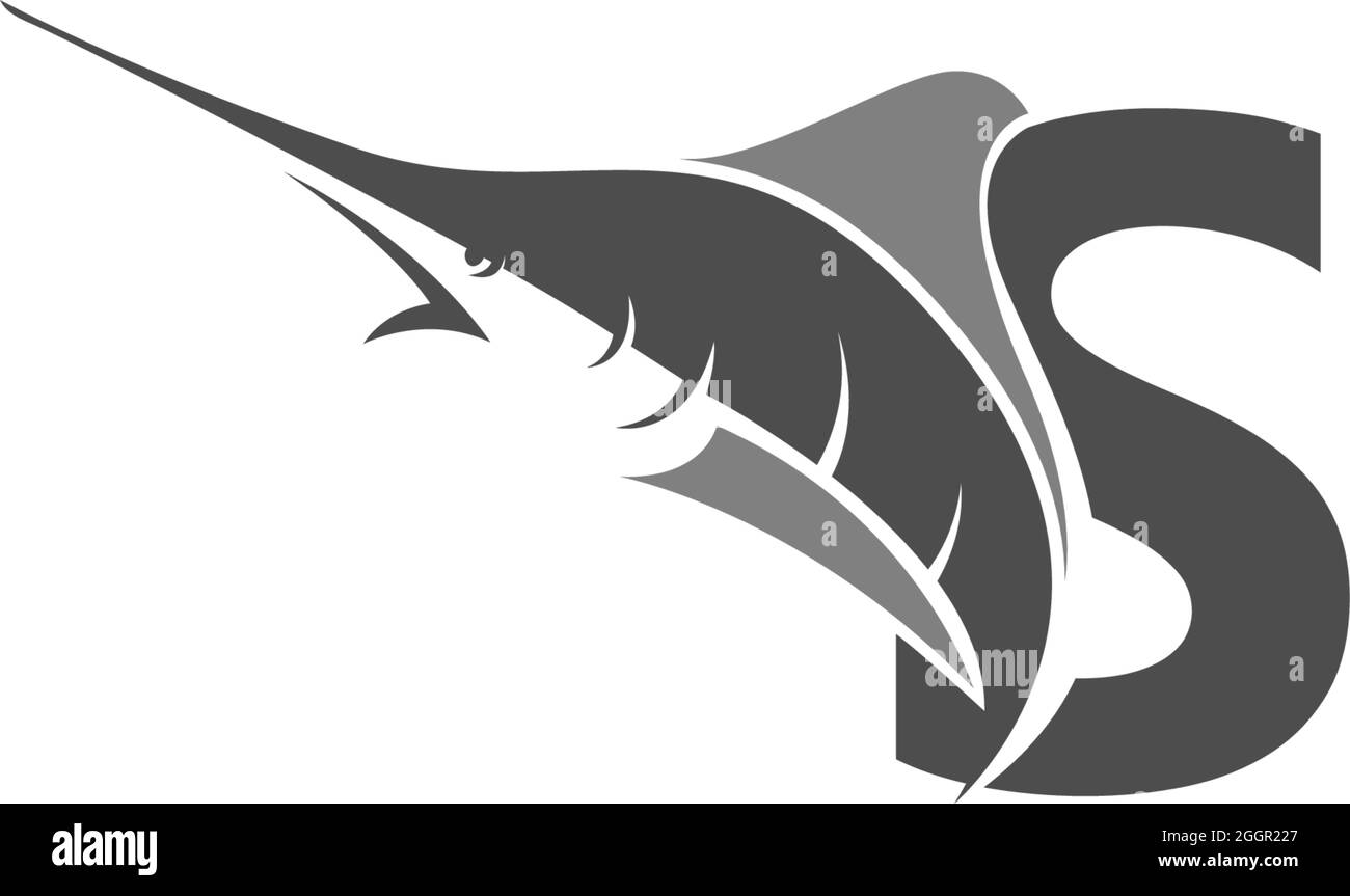 Letter S with ocean fish icon template vector Stock Vector Image & Art ...
