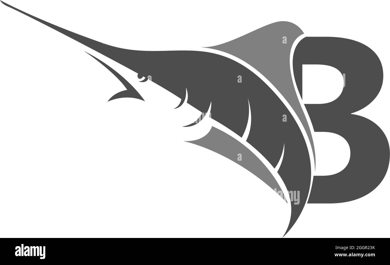 Letter B with ocean fish icon template vector Stock Vector Image & Art ...