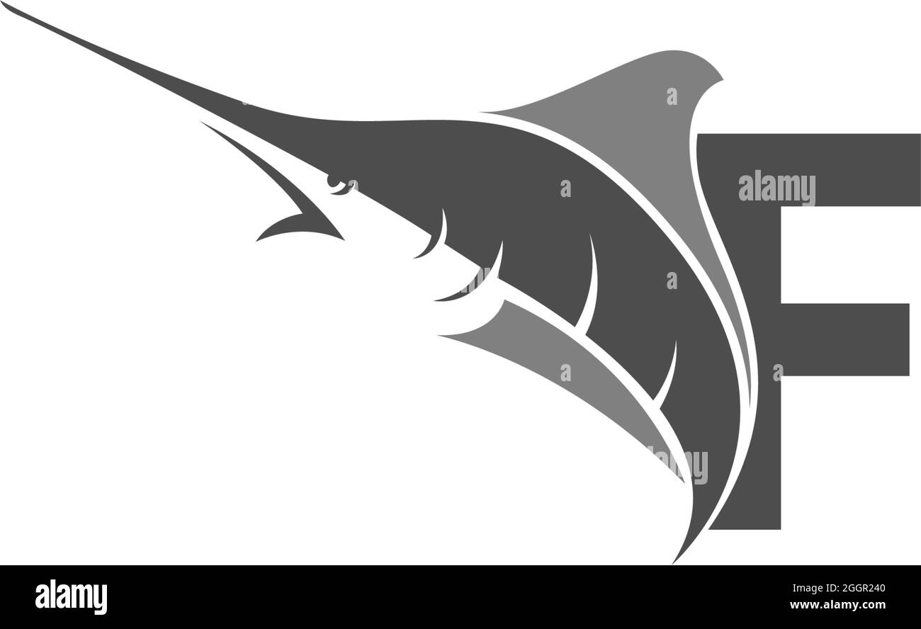 Letter F with ocean fish icon template vector Stock Vector Image & Art ...