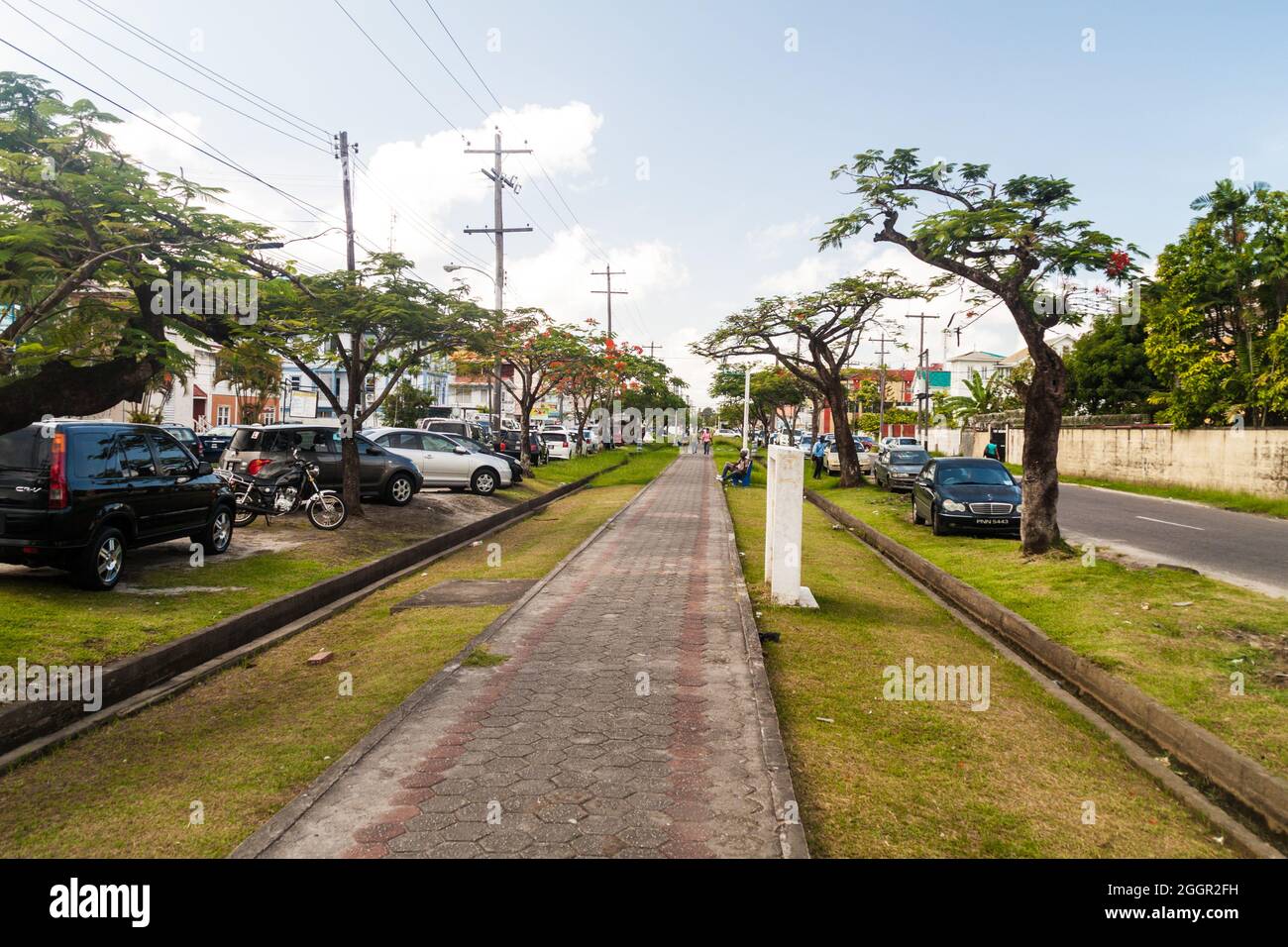 GEORGETOWN, GUYANA - AUGUST 10, 2015: View of a street in Georgetown ...