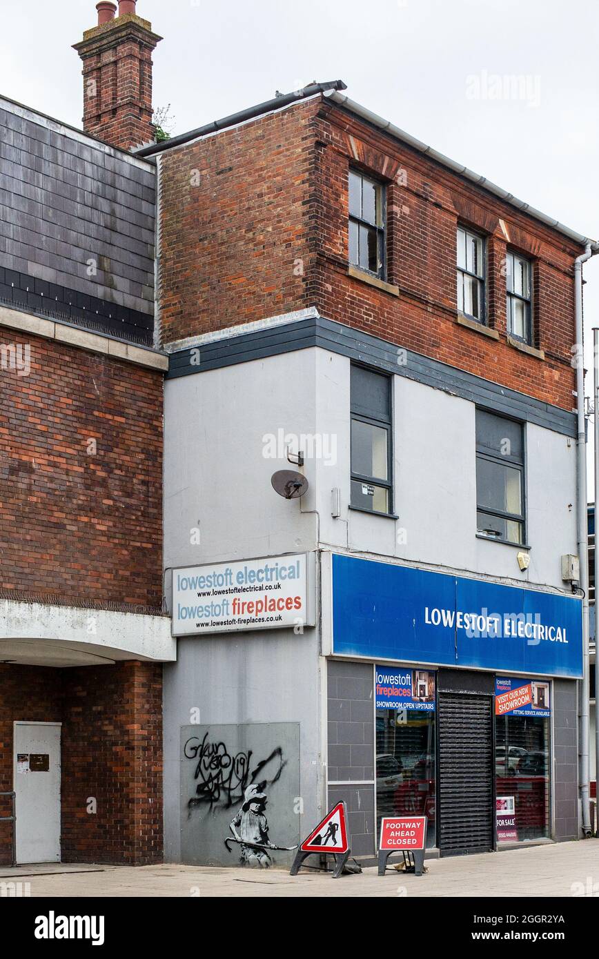 Banksy's street art in Lowestoft Suffolk August 2021 Stock Photo - Alamy