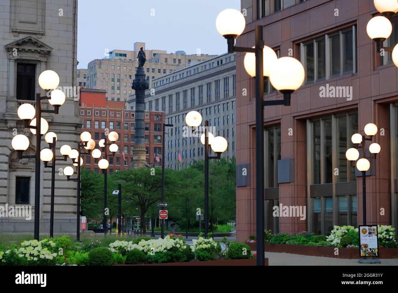 The view of the column of Soldiers' and Sailors' Monument in Public ...