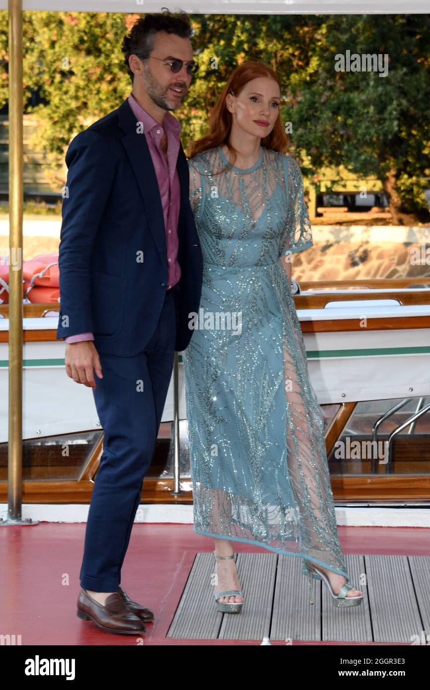 Jessica chastain and gian luca passi de preposulo hi-res stock ...