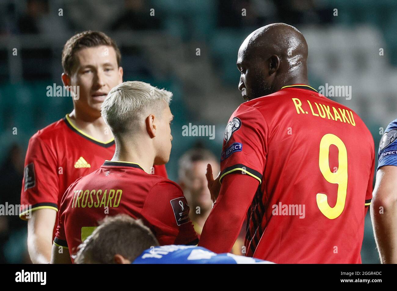 Belgium's Romelu Lukaku celebrates after scoring the 1-2 ngoal during a ...
