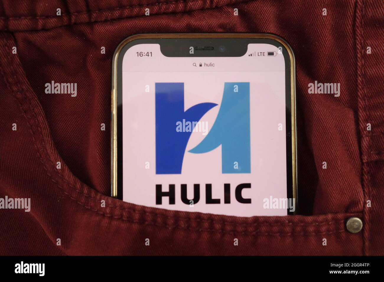 KONSKIE, POLAND - August 17, 2021: Hulic company logo displayed on ...