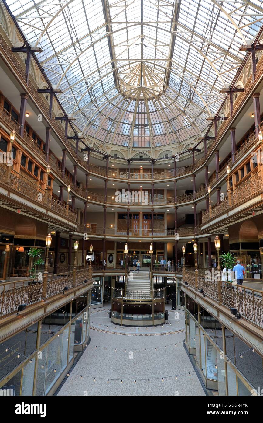 Interior view of the Arcade a Victorian era shopping malls nowadays the ...