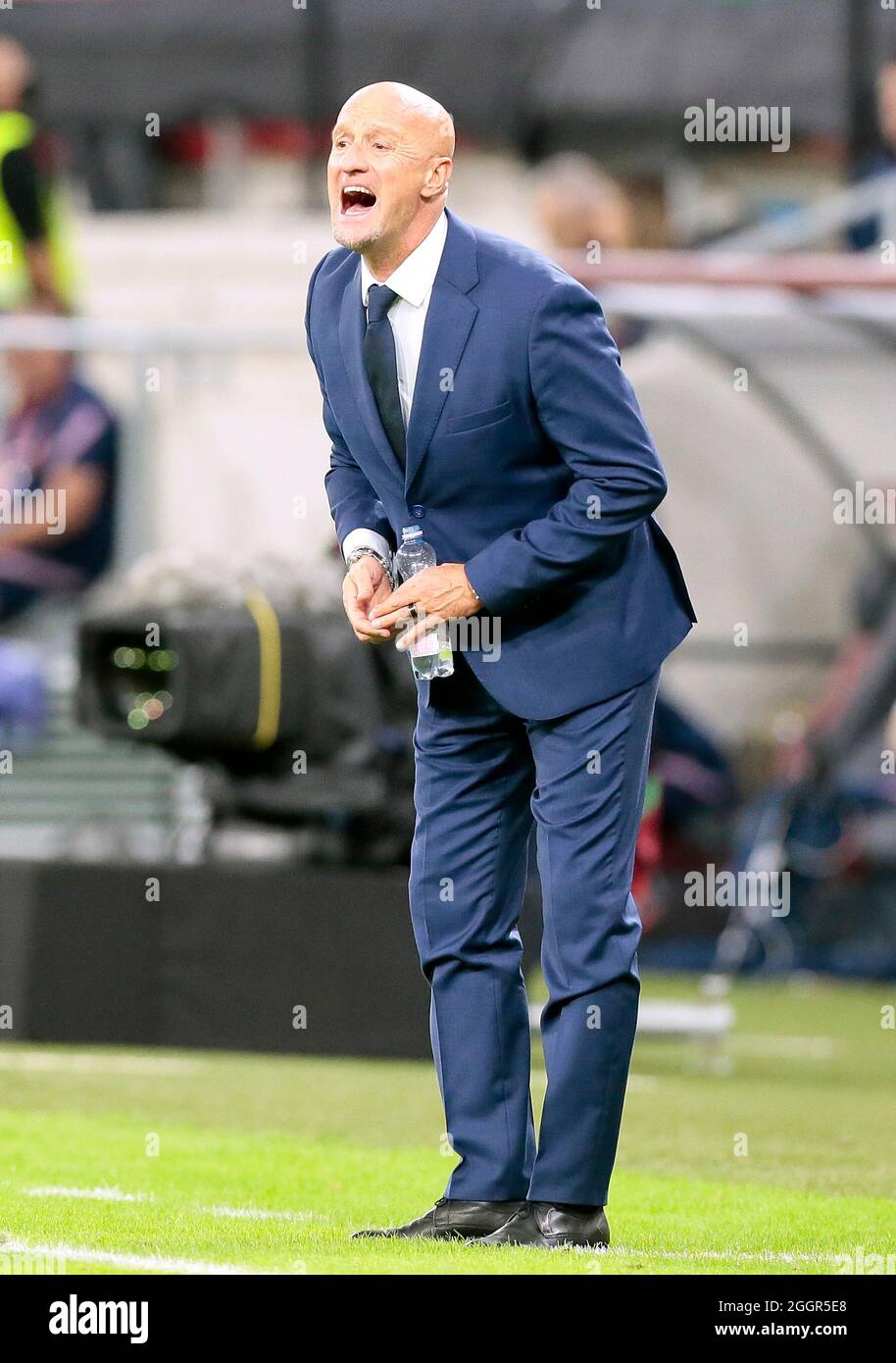 Hungary manager Marco Rossi gestures on the touchline during the 2022 ...