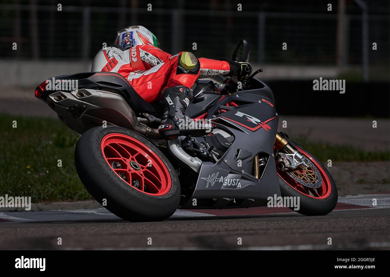 10-05-2021 Lithuania, Kaunas MotoGP rider, Motorcyclist rides at fast sport bike Stock Photo - Alamy