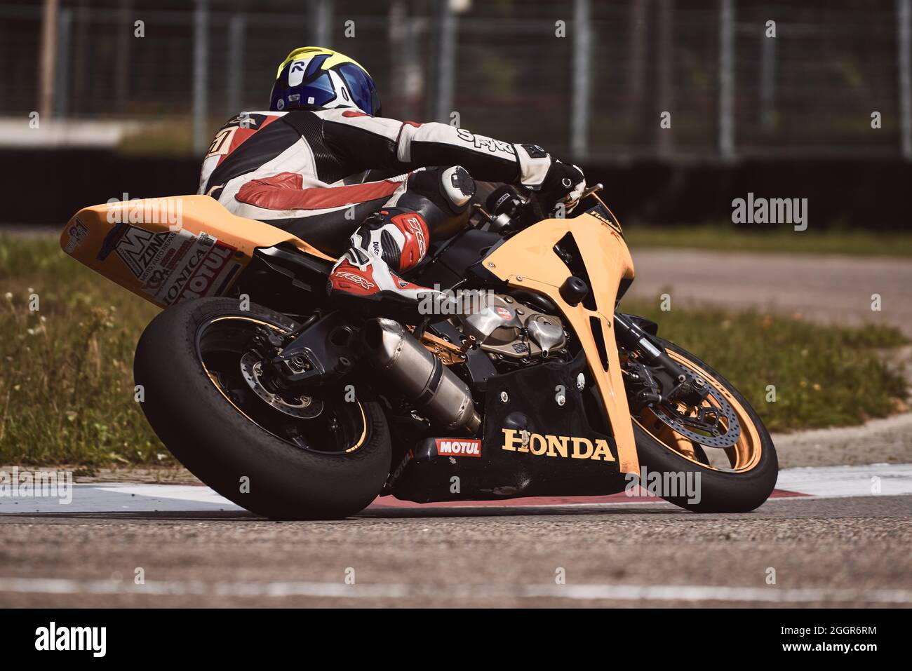 10-05-2021 Lithuania, Kaunas MotoGP rider, Motorcyclist rides at fast sport bike Stock Photo - Alamy