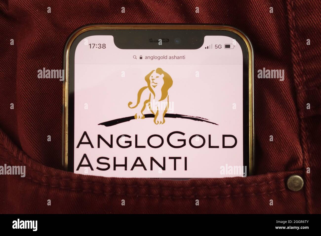 KONSKIE, POLAND - August 17, 2021: AngloGold Ashanti Limited logo ...