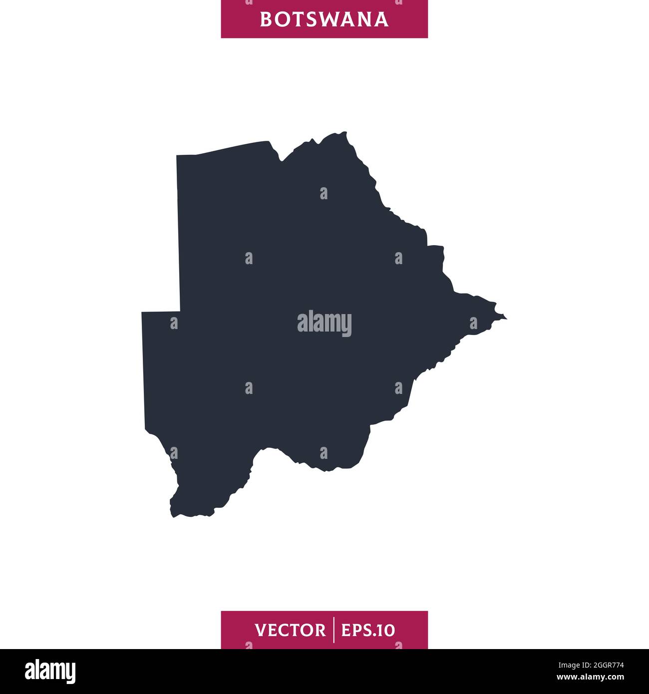 Detailed map of Botswana vector stock illustration design template ...