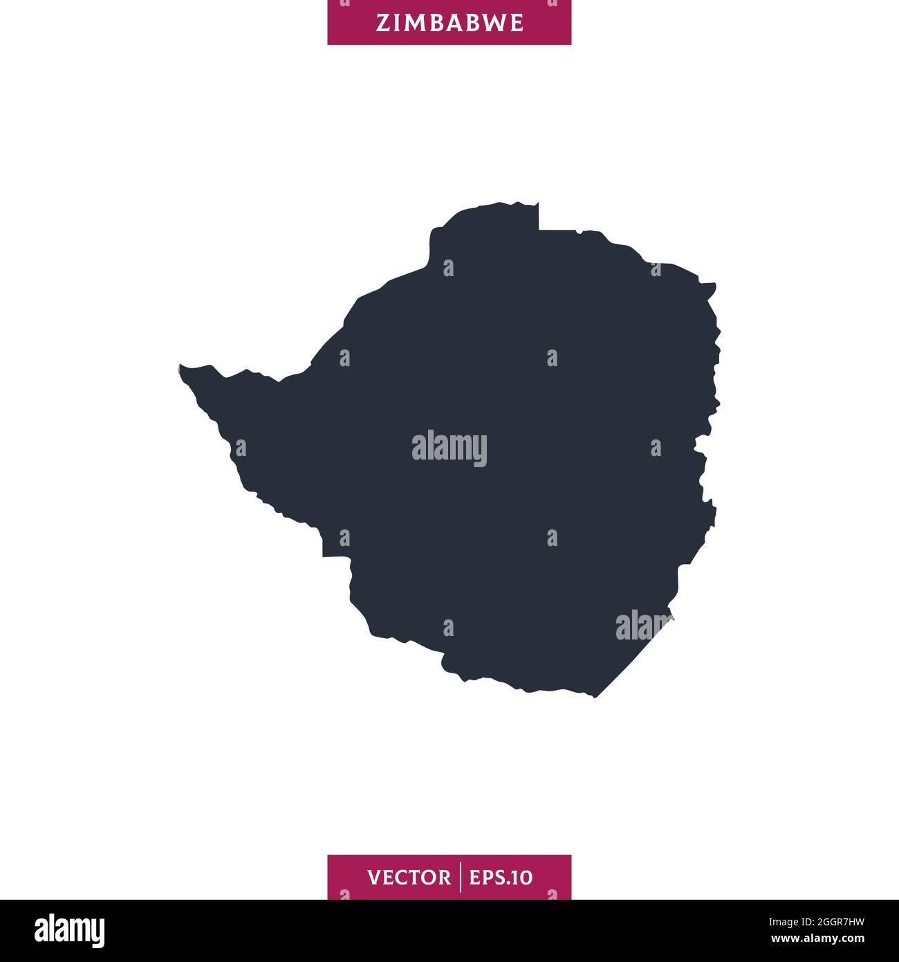 Detailed map of Zimbabwe vector stock illustration design template ...