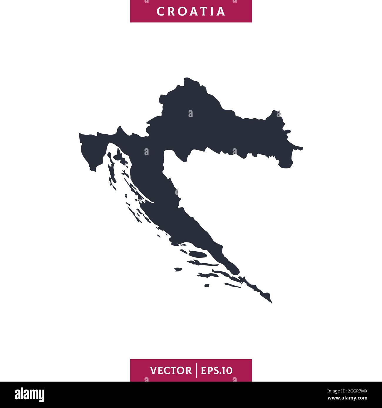 Detailed map of Croatia vector stock illustration design template ...