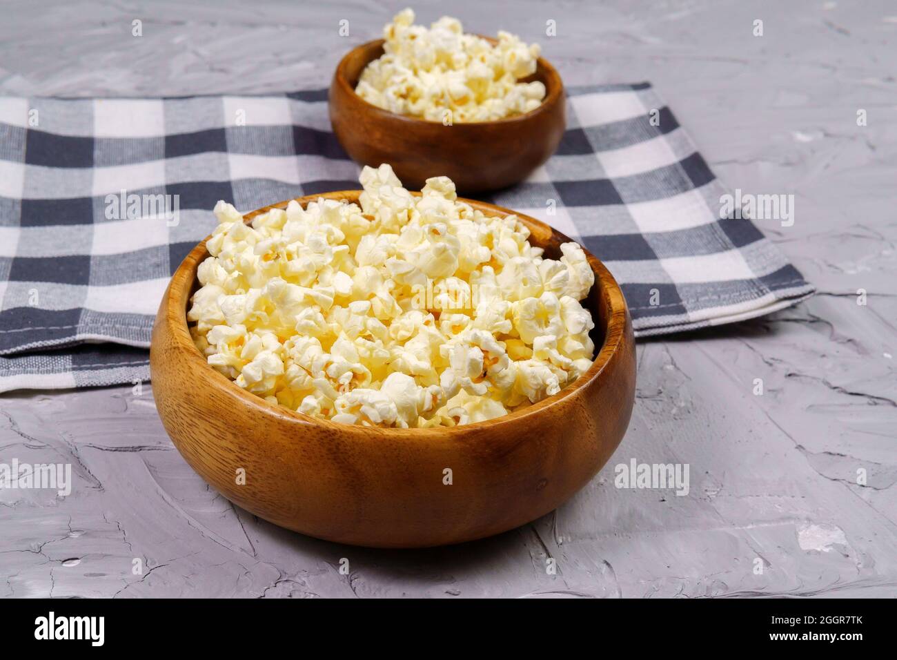 Popcorn on gray cement background. Cinema concept image. loft wall ...
