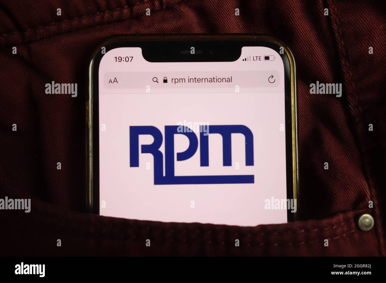 KONSKIE, POLAND - August 17, 2021: RPM International Inc logo displayed ...