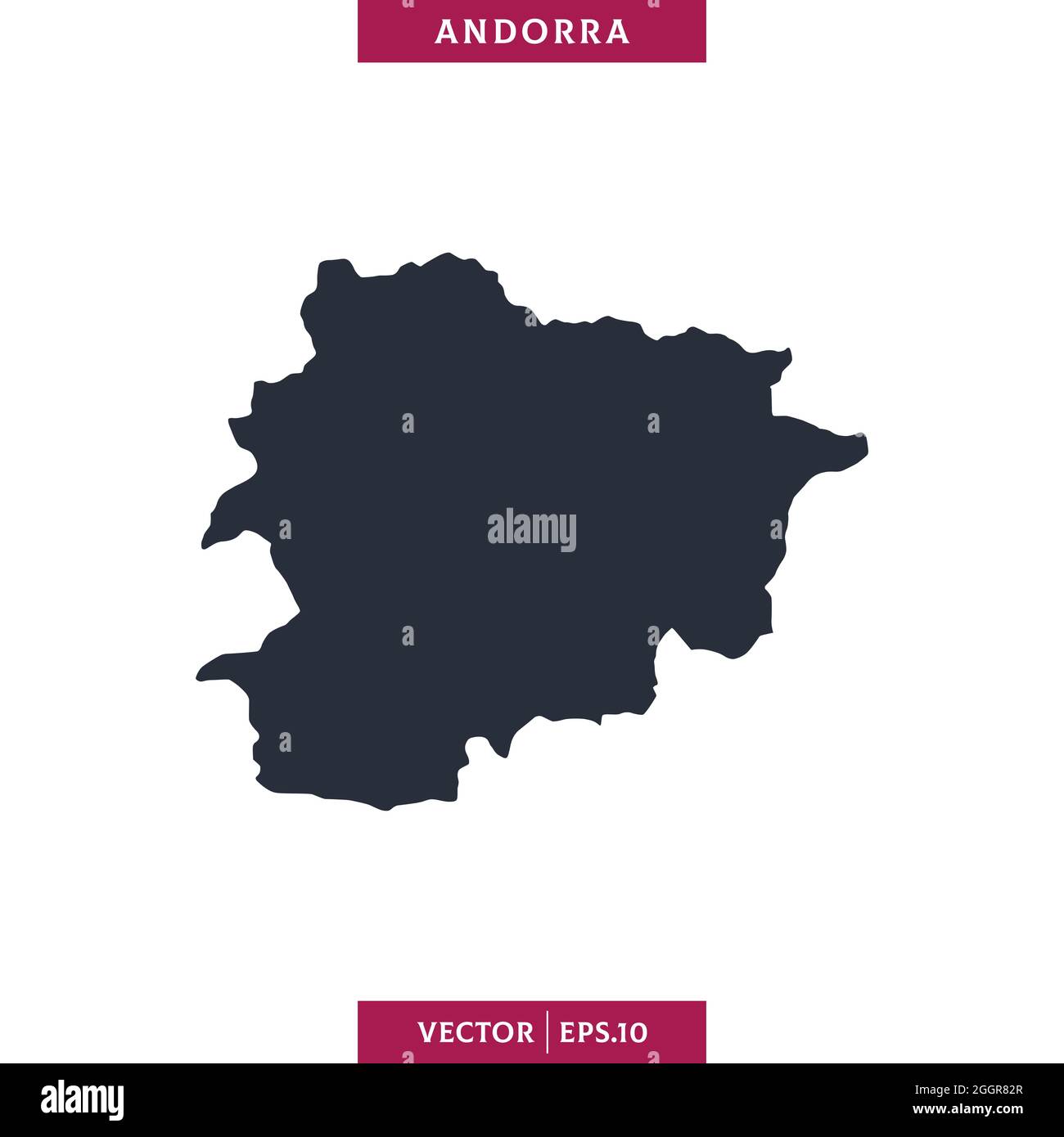 Detailed map of Andorra vector stock illustration design template ...