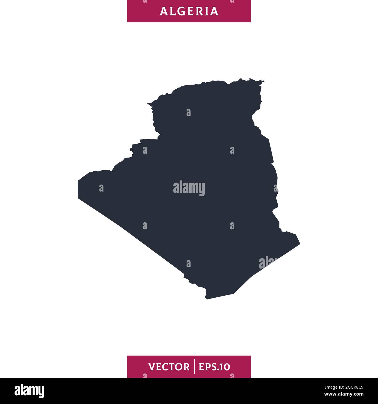 Detailed map of Algeria vector stock illustration design template ...