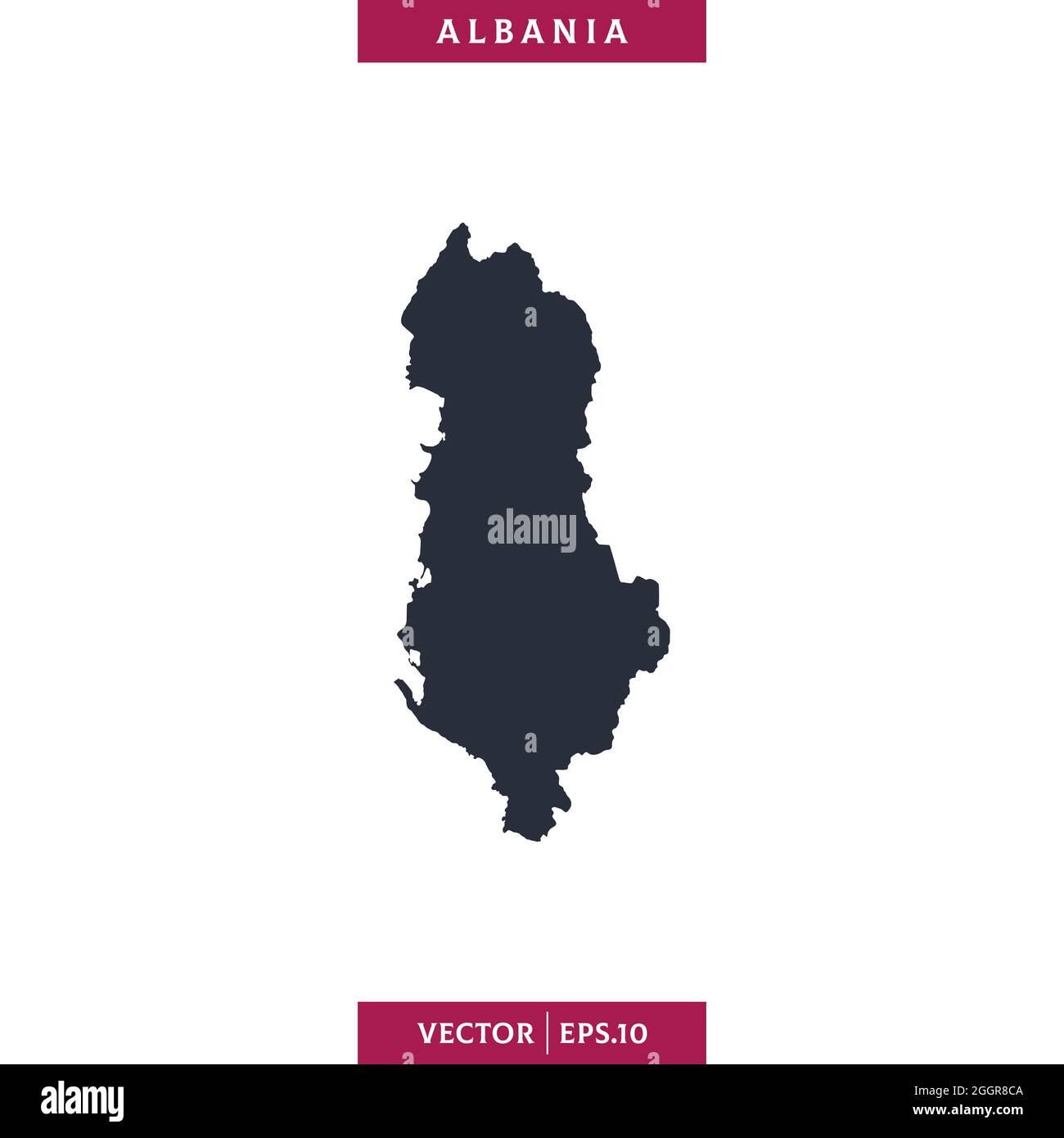 Detailed map of Albania vector stock illustration design template ...