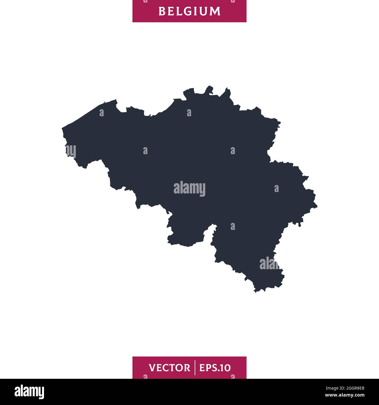Detailed map of Belgium vector stock illustration design template ...