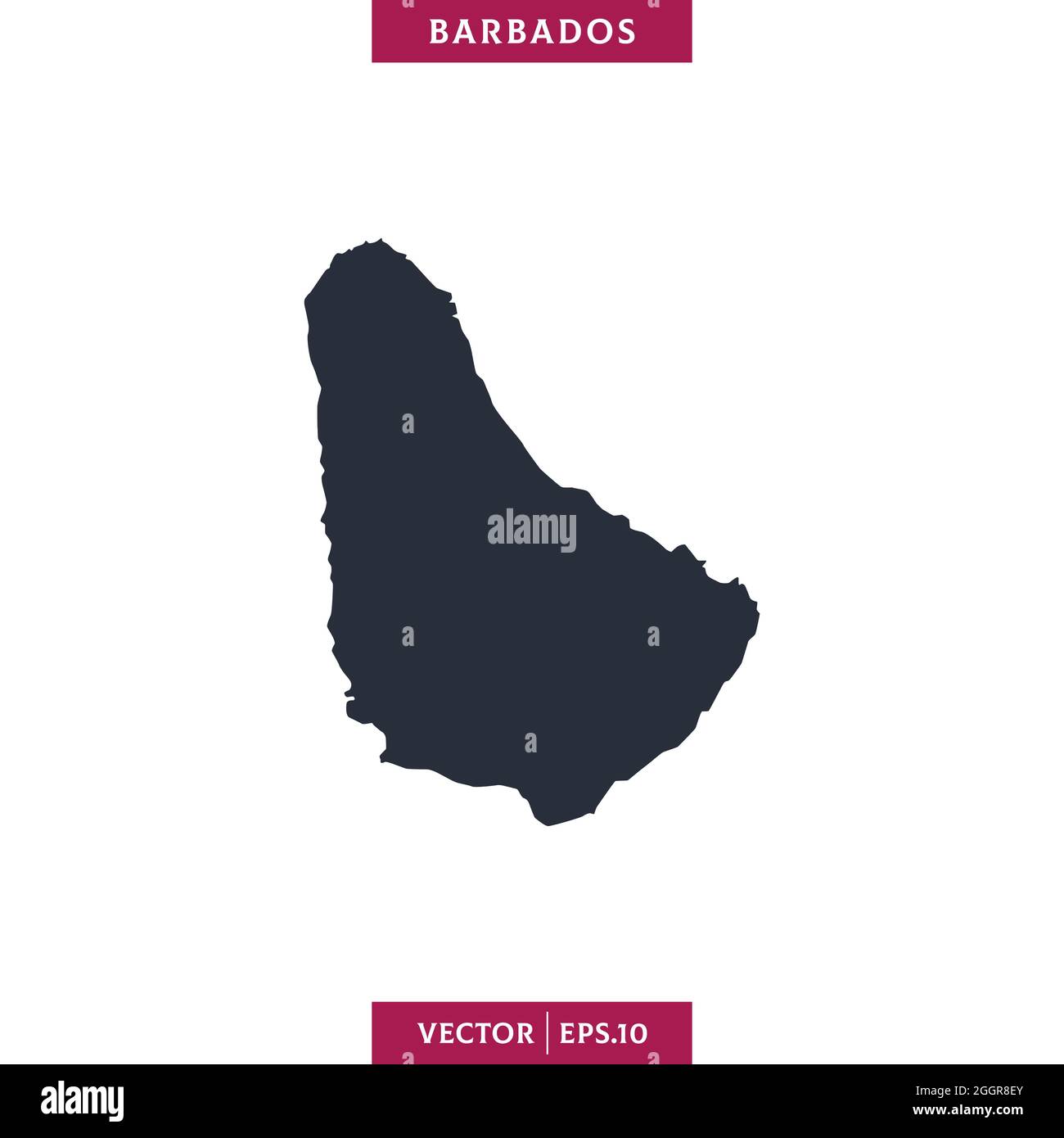 Detailed map of Barbados vector stock illustration design template ...
