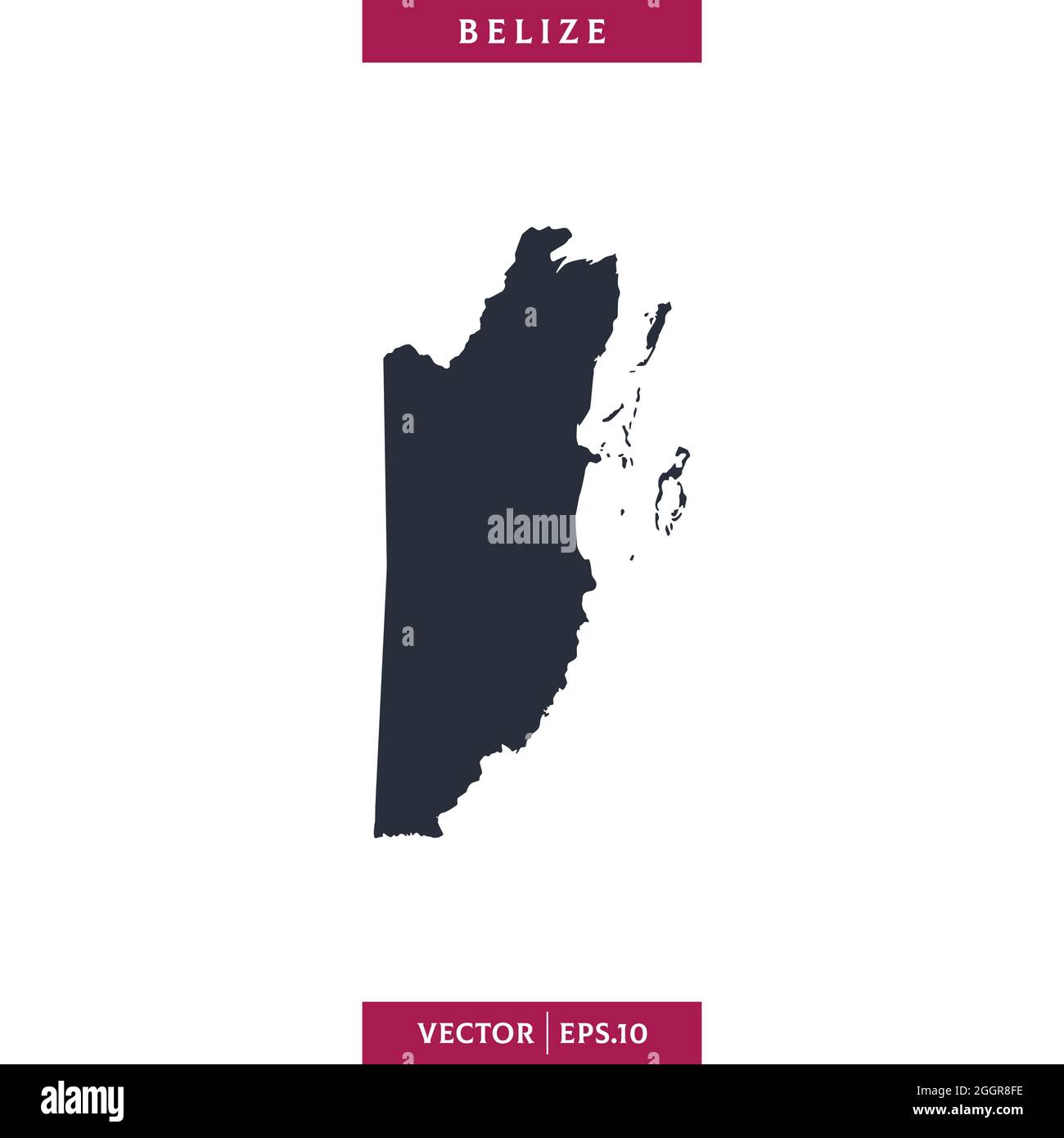 Detailed map of Belize vector stock illustration design template ...