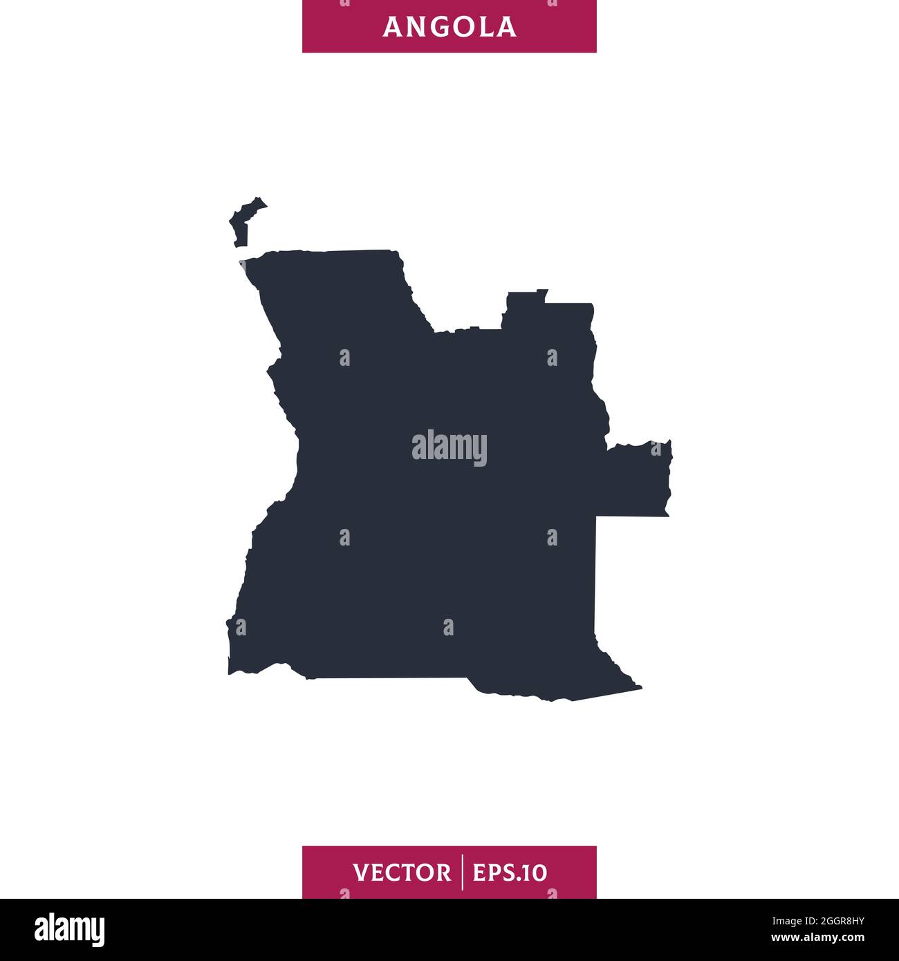 Detailed map of Angola vector stock illustration design template ...