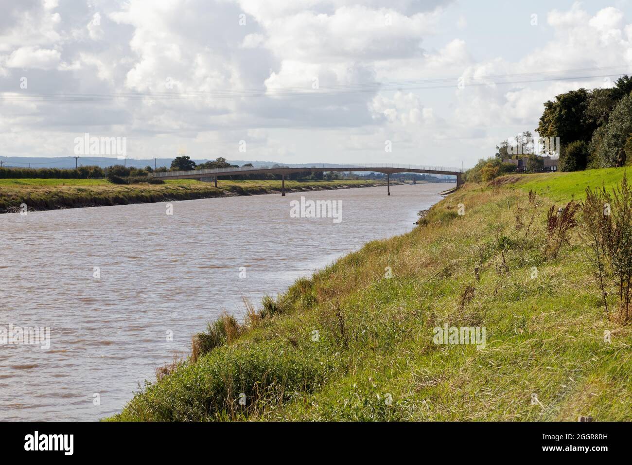 Saltney Ferry footbridge on New Cut channel on the tidal reaches of the ...