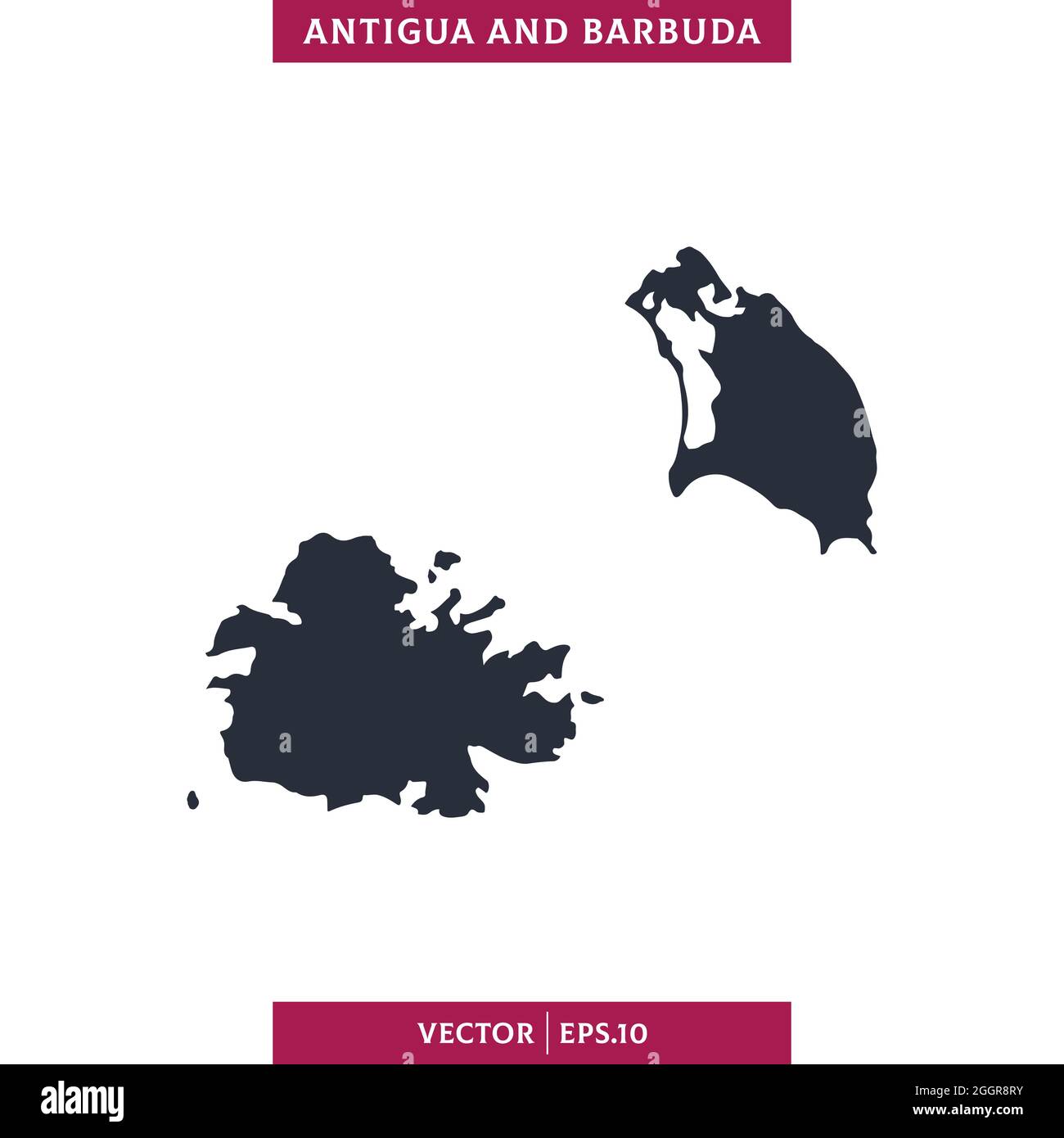 Detailed map of Antigua and Barbuda vector stock illustration design ...
