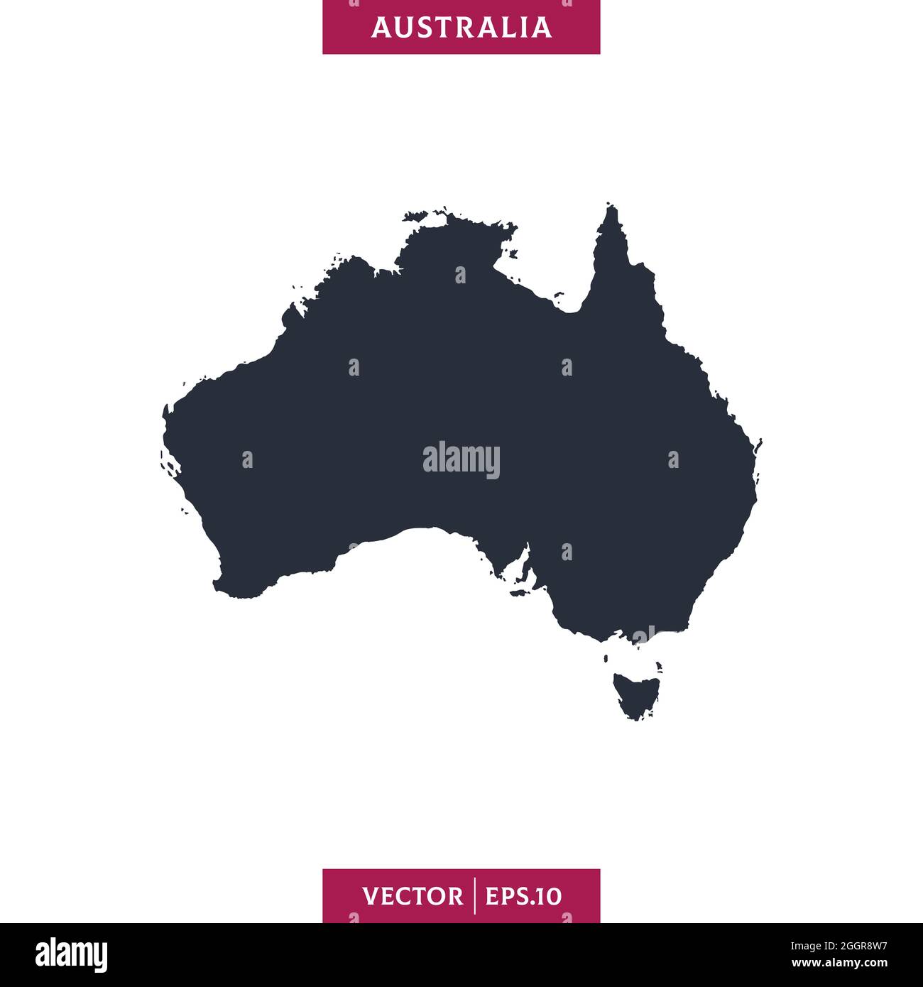 Detailed map of Australia vector stock illustration design template ...