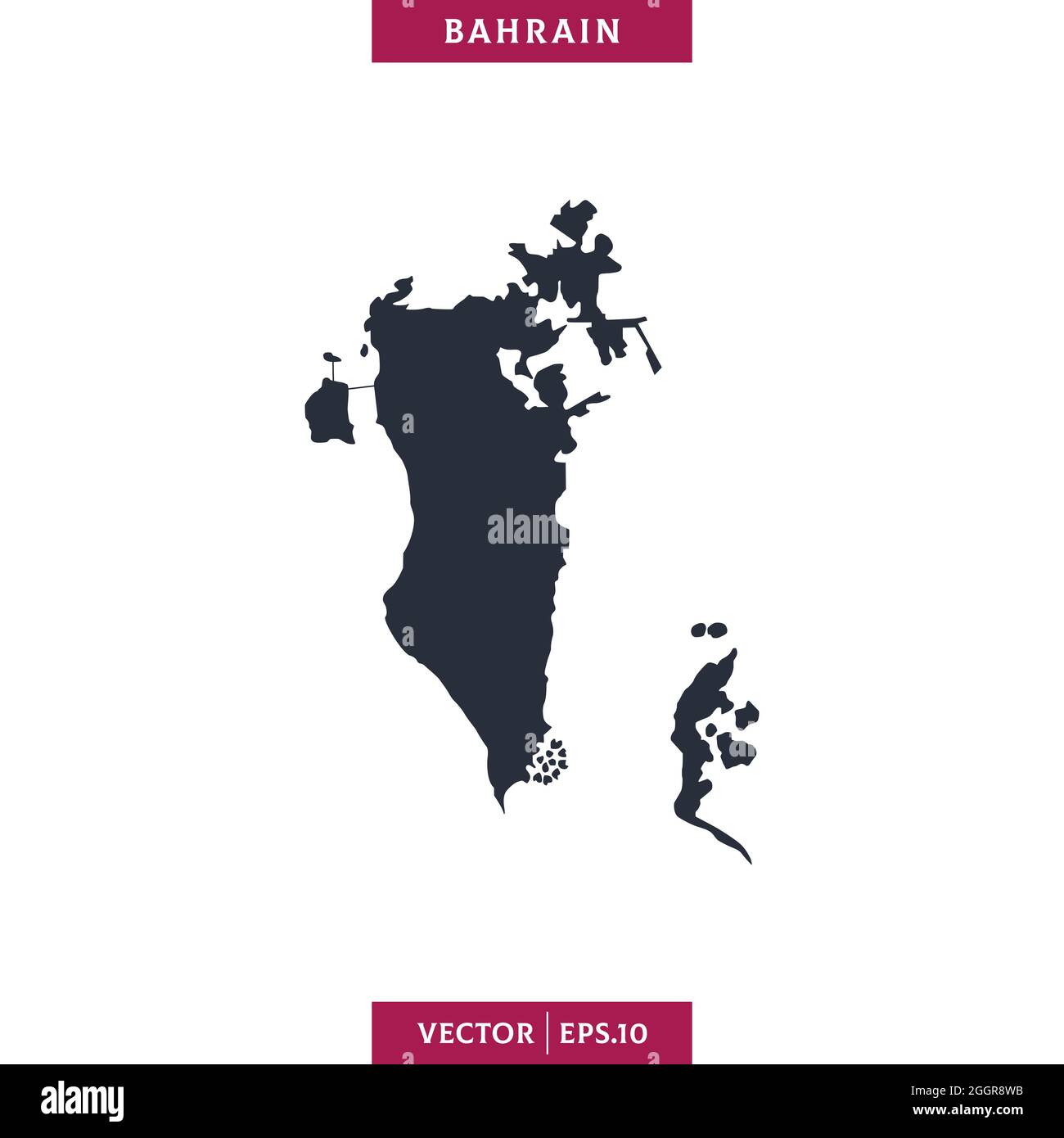Detailed map of Bahrain vector stock illustration design template ...