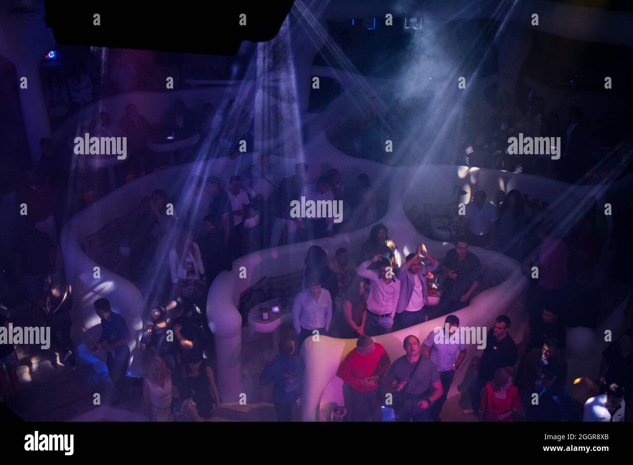 Odessa, Ukraine May 24, 2013: Night club dj party people enjoy of music ...