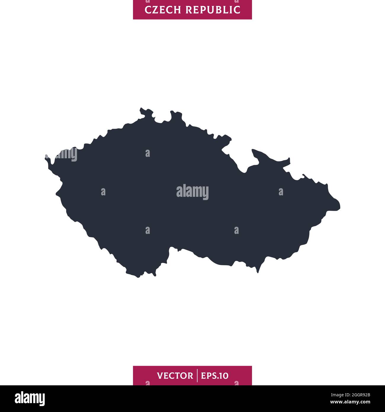 Detailed map of Czech Republic vector stock illustration design ...