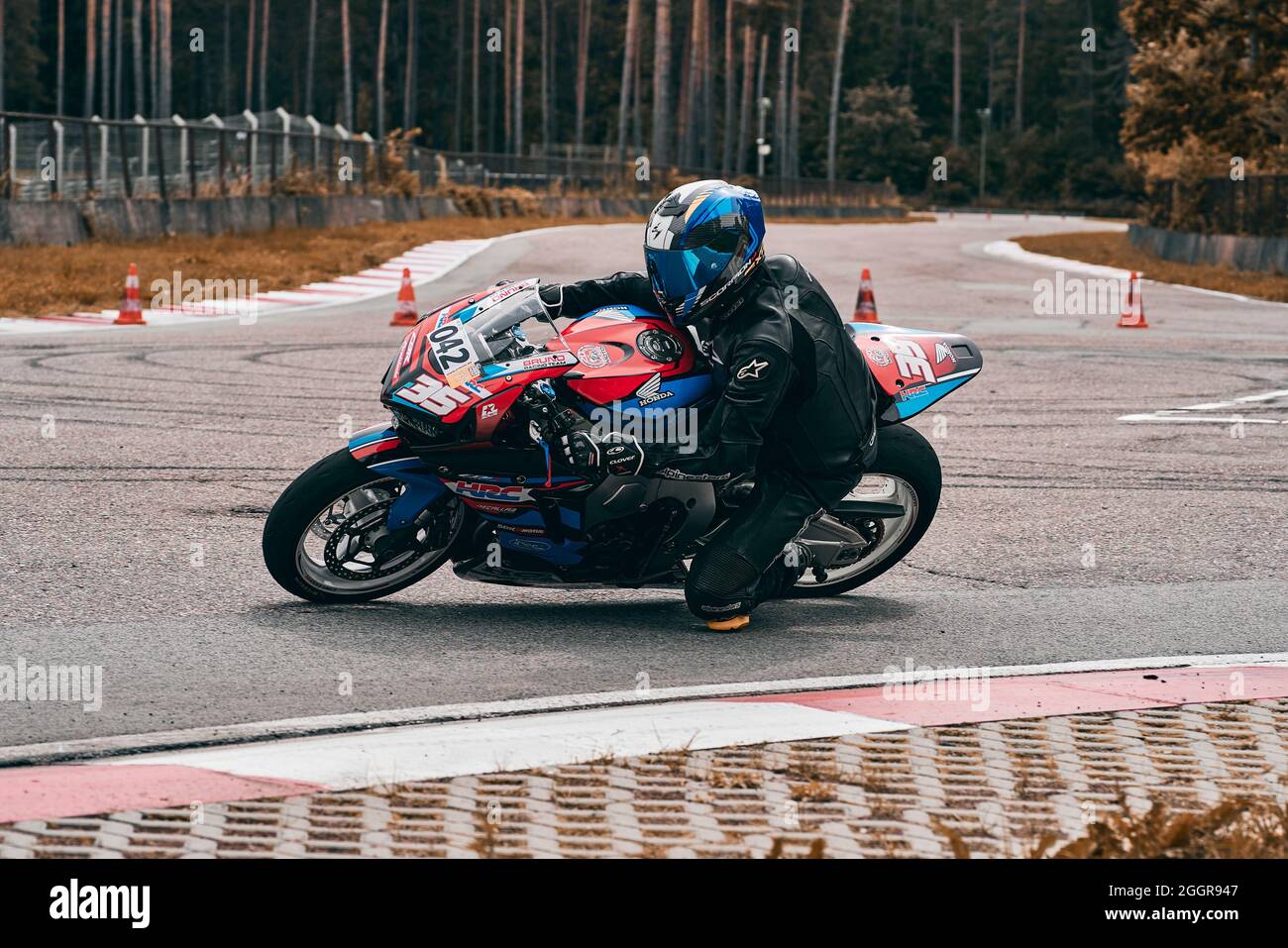 10-05-2021 Lithuania, Kaunas MotoGP rider, Motorcyclist rides at fast sport bike Stock Photo - Alamy