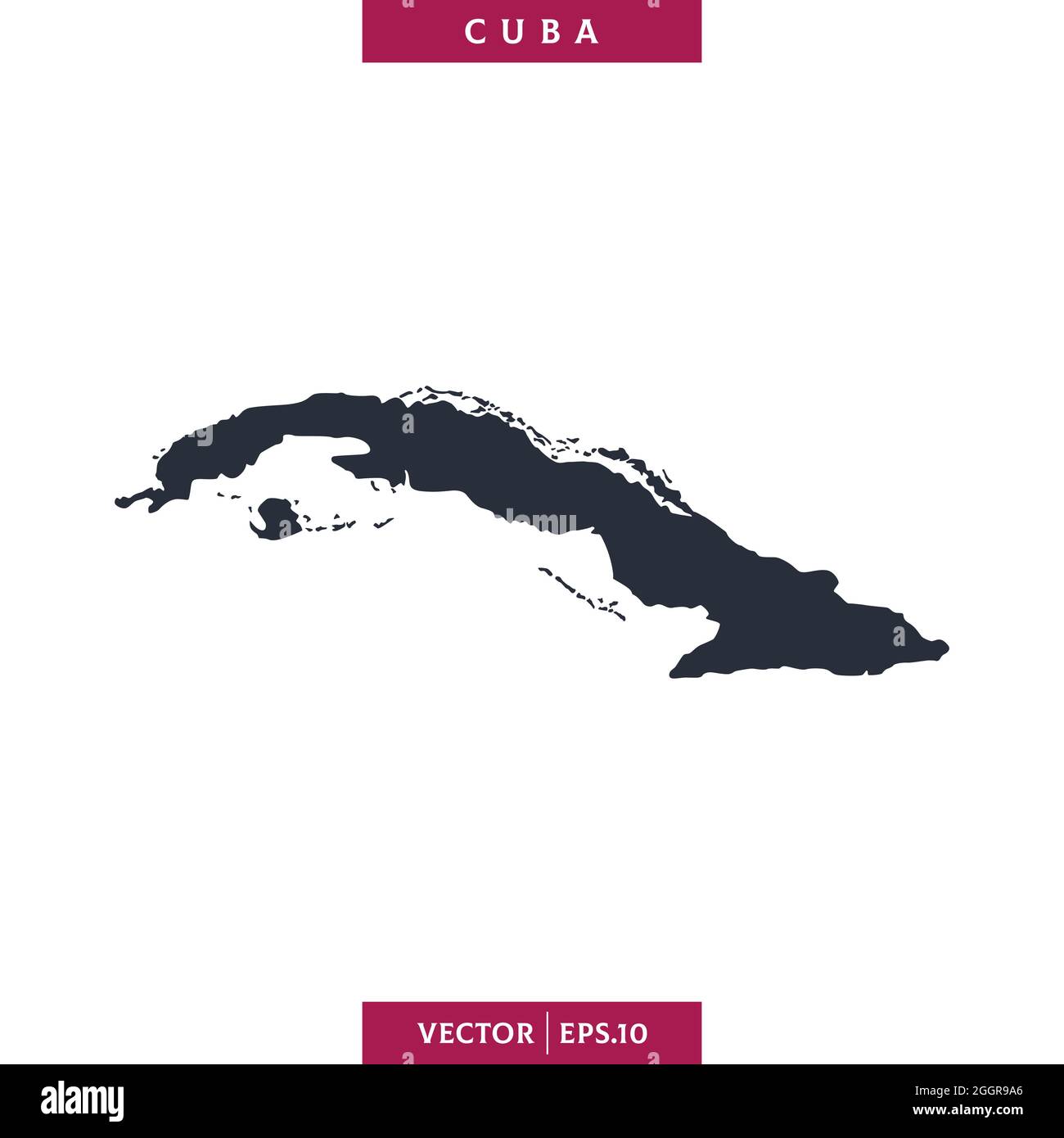 Detailed map of Cuba vector stock illustration design template. Vector ... Detailed map of Cuba vector stock illustration design template. Vector ...