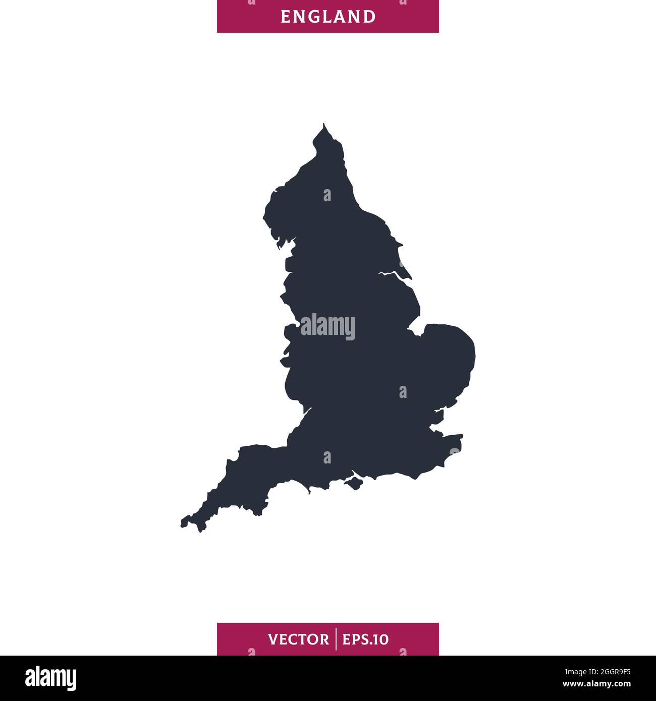 Detailed map of England vector stock illustration design template ...