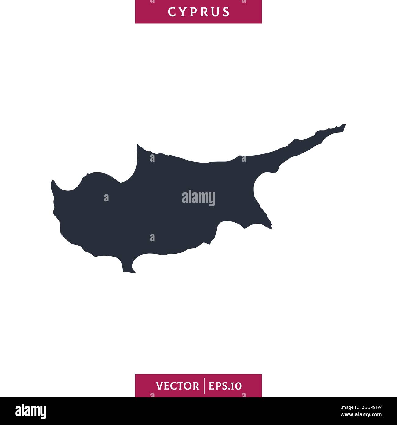 Detailed map of Cyprus vector stock illustration design template ...