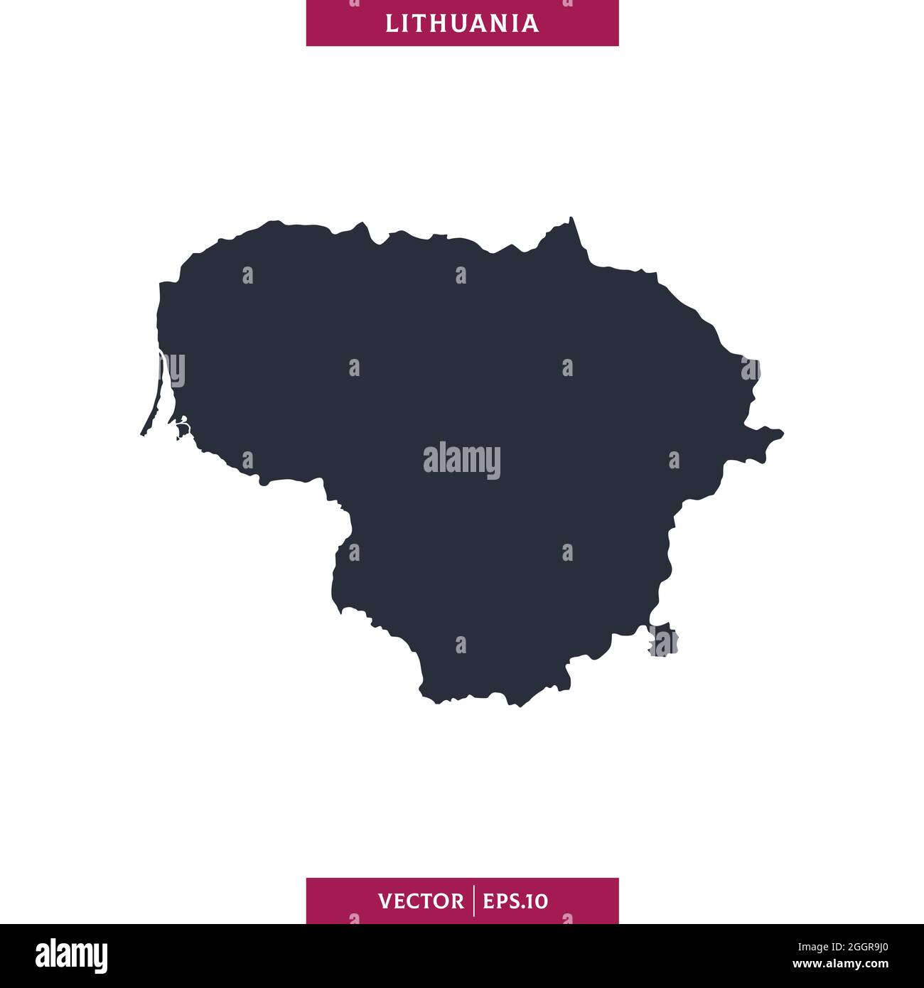 Lithuania Contour Map Stock Vector Images - Alamy