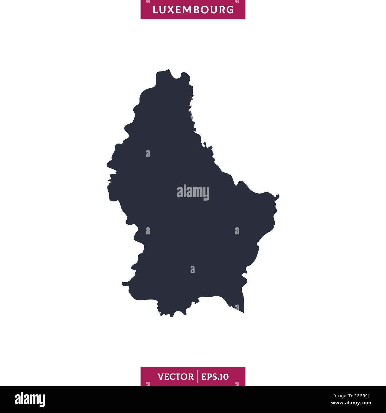 Detailed map of Luxembourg vector stock illustration design template ...