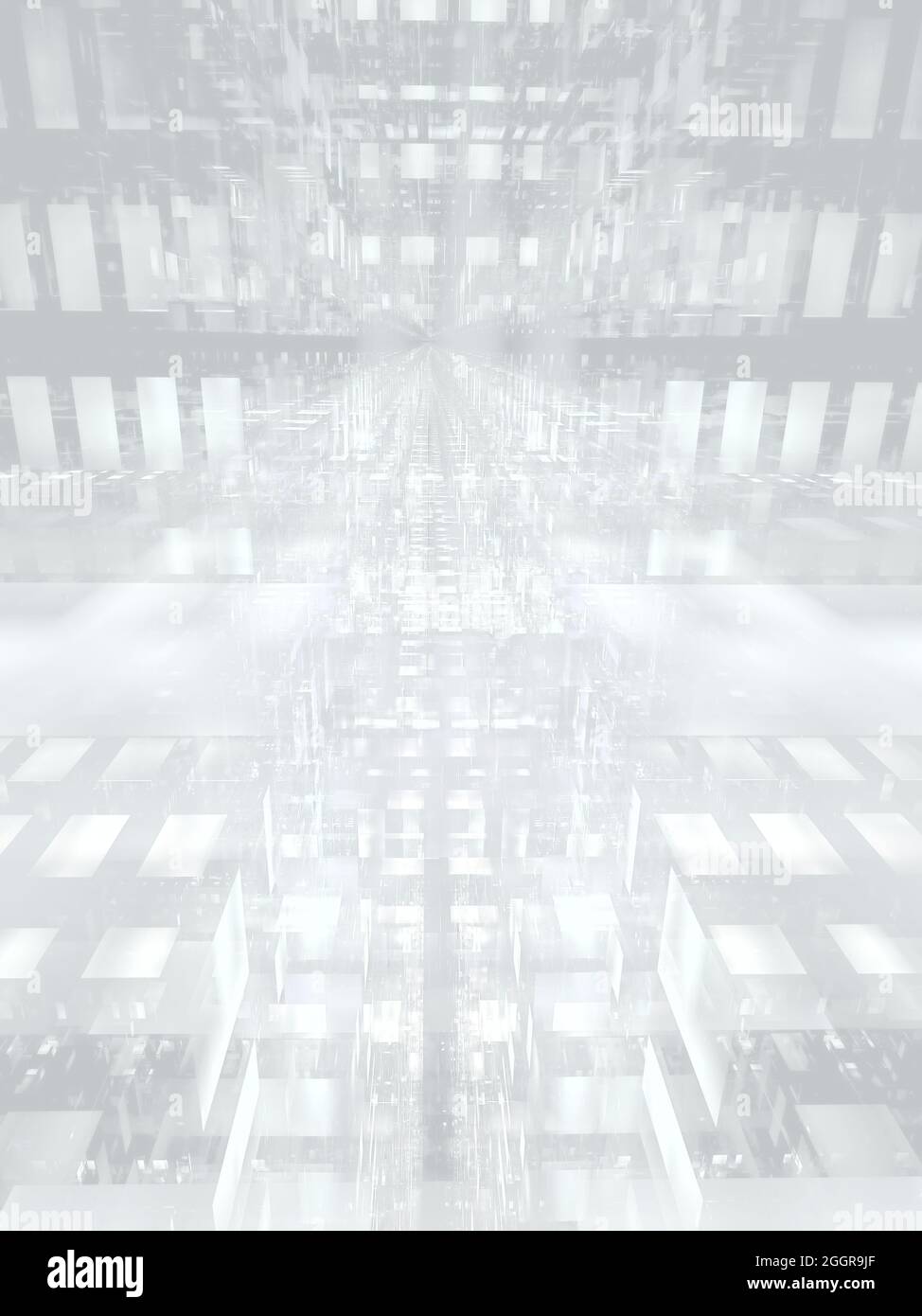 Grey and white technology background - 3d illustration Stock Photo - Alamy