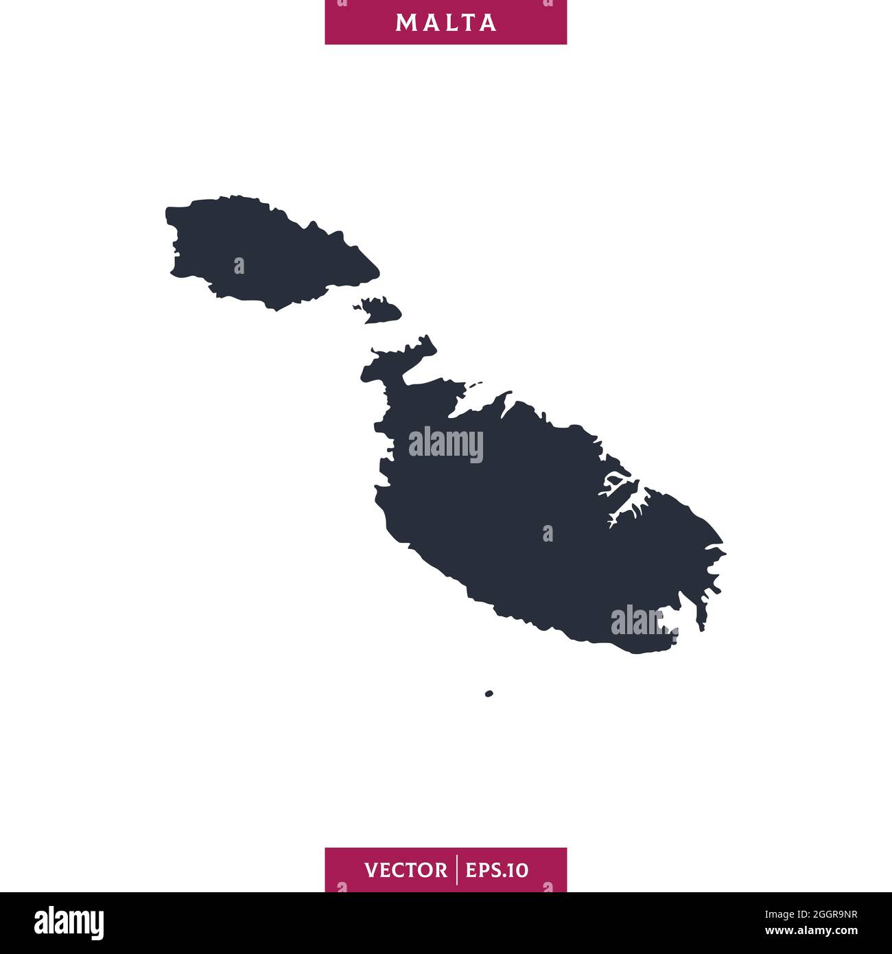 Detailed map of Malta vector stock illustration design template. Vector ...