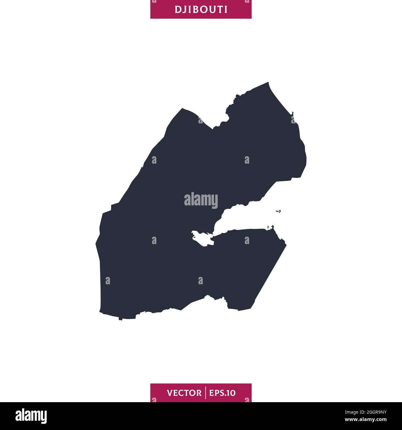 Detailed Map Of Djibouti Vector Stock Illustration Design Template