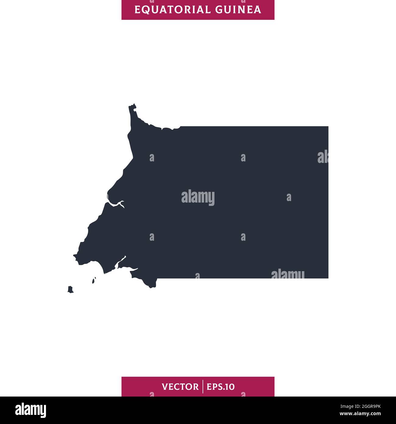 Detailed map of Equatorial Guinea vector stock illustration design ...