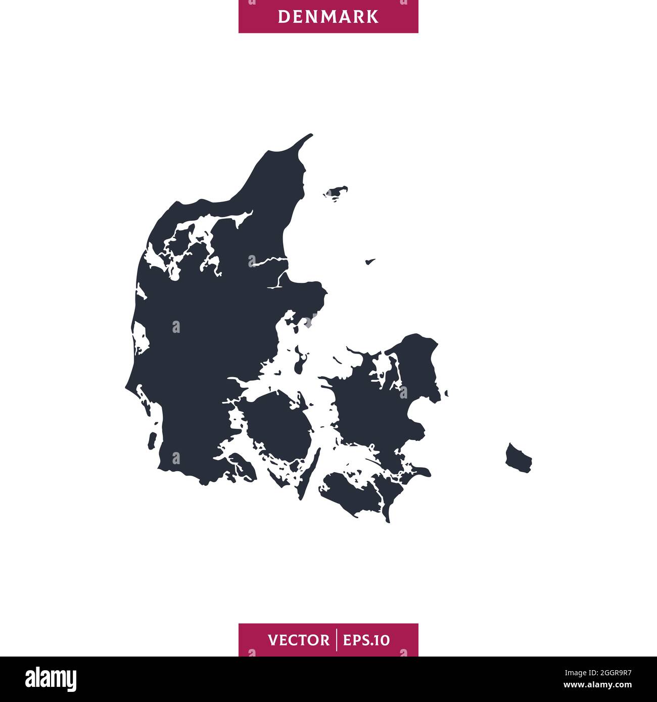 Detailed map of Denmark vector stock illustration design template ...