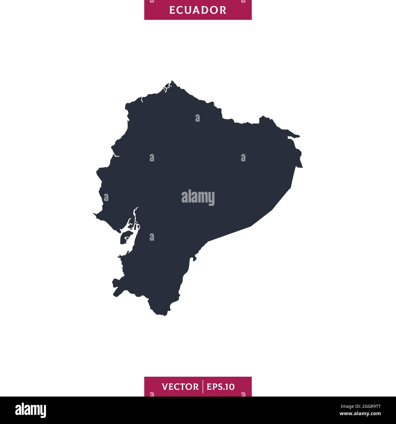 Detailed map of Ecuador vector stock illustration design template ...