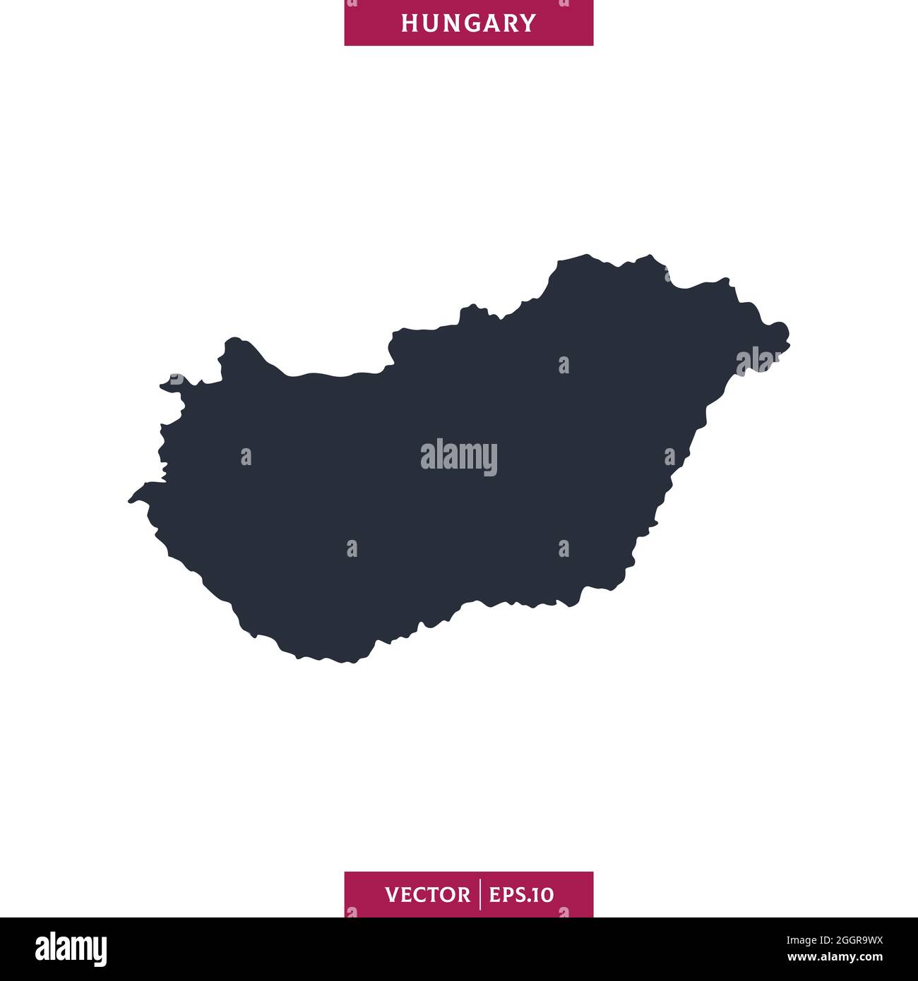 Detailed map of Hungary vector stock illustration design template ...