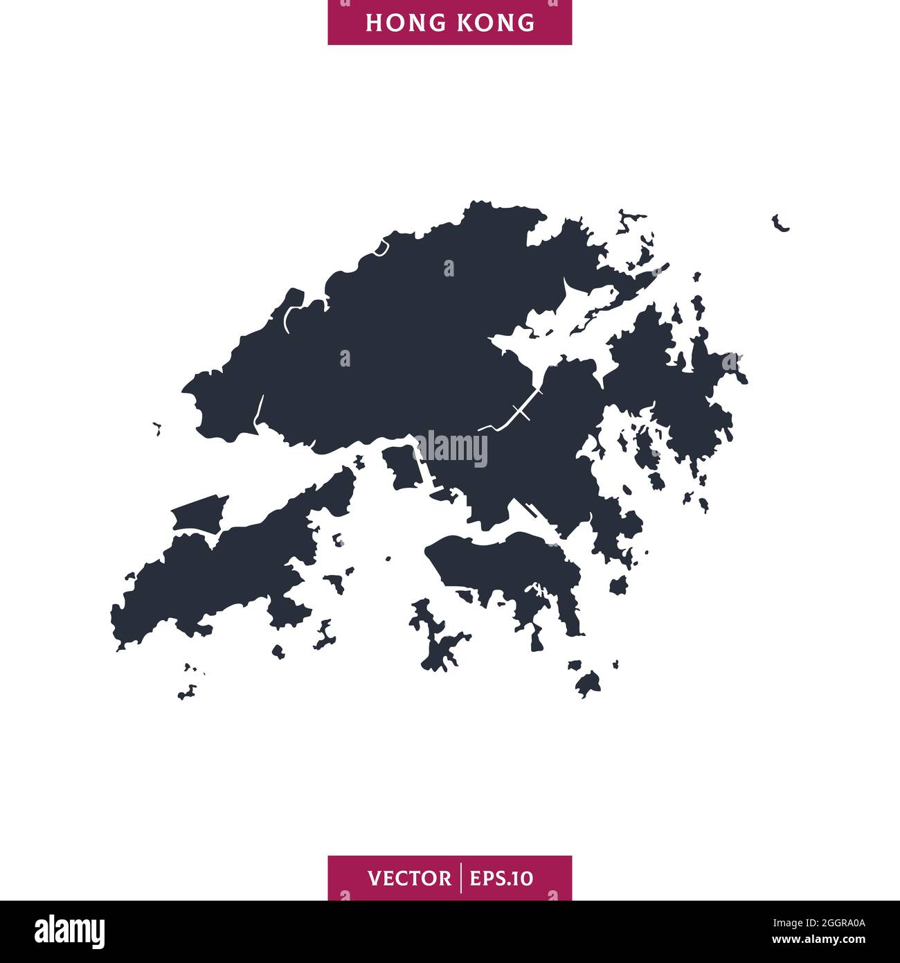 Detailed map of Hong Kong vector stock illustration design template ...