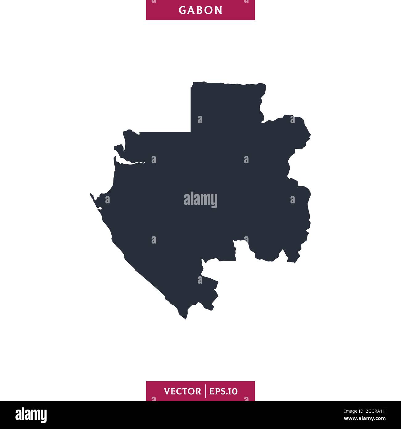 Detailed map of Gabon vector stock illustration design template. Vector ...