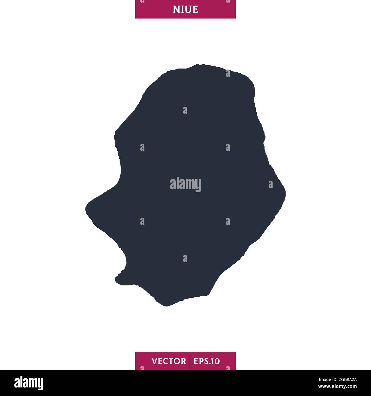 Detailed map of Niue vector stock illustration design template. Vector ...